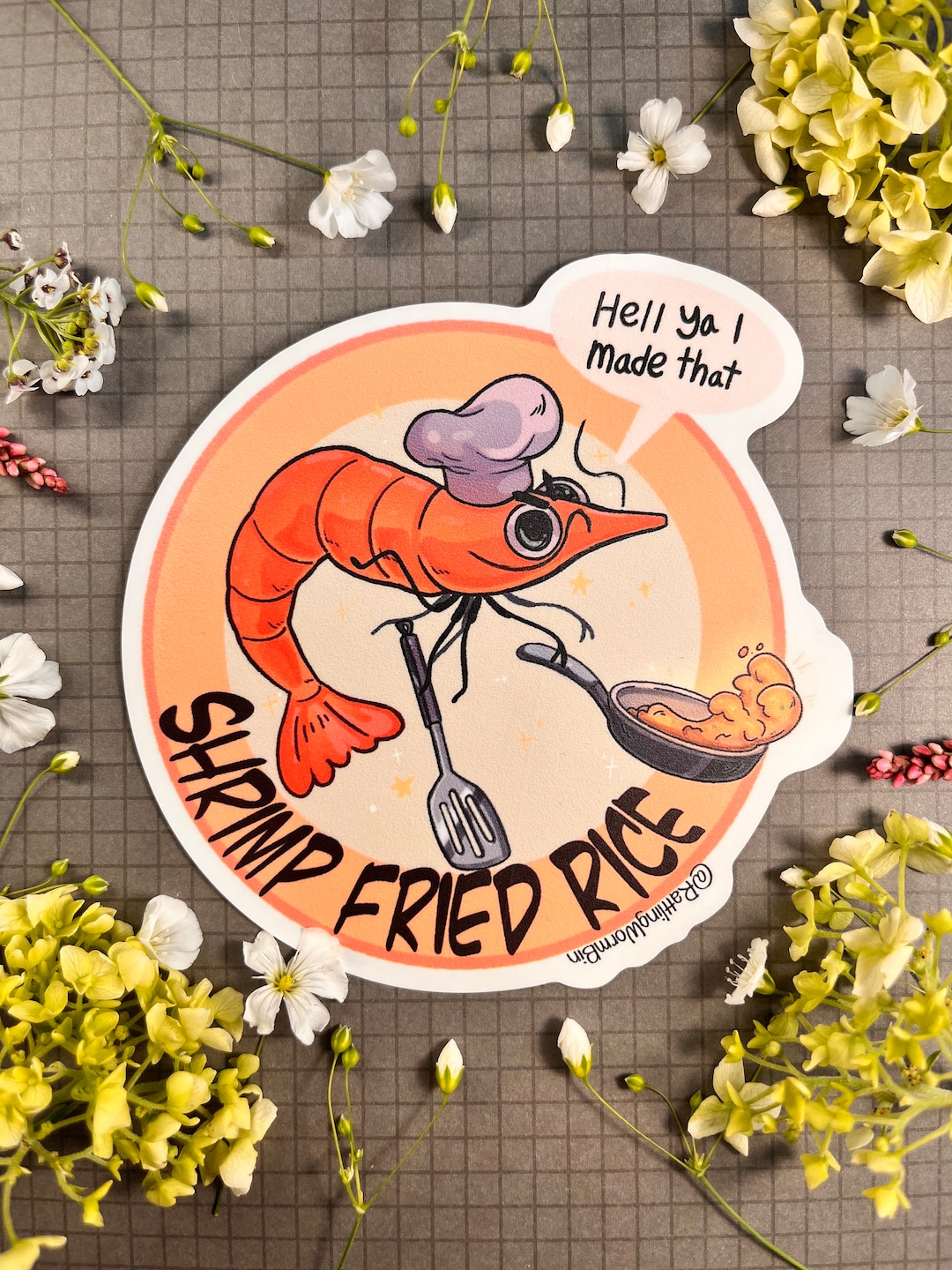 Shrimp Fried Rice Meme, Split Backed, Vinyl Sticker - Etsy