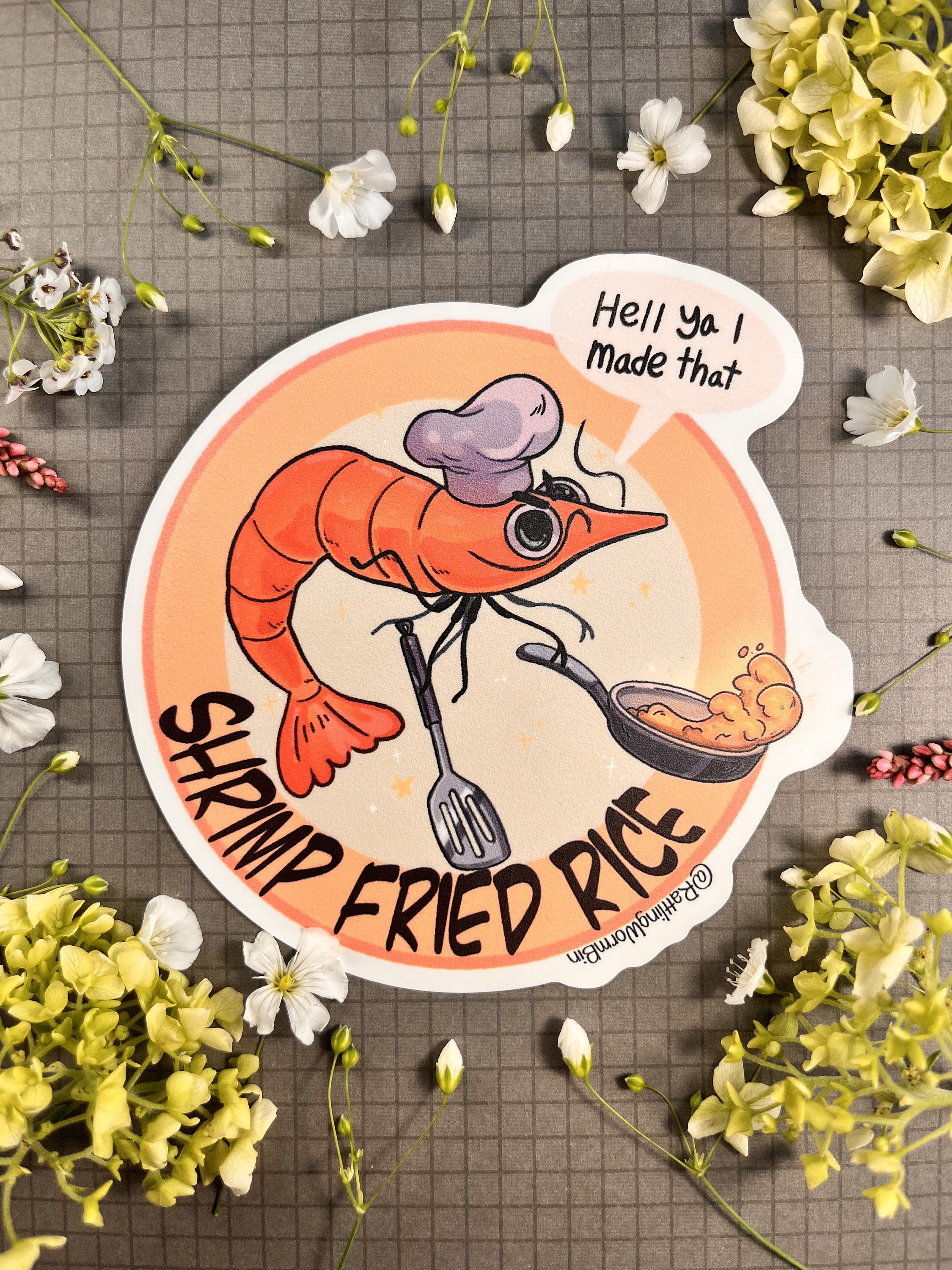 Shrimp Fried Rice Meme, Split Backed, Vinyl Sticker - Etsy