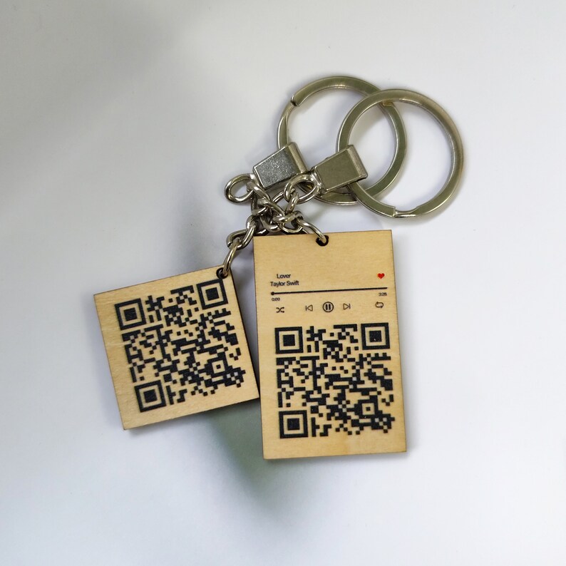 Personalized QR Code Keychain, Custom Music Code Keychain, Business ...