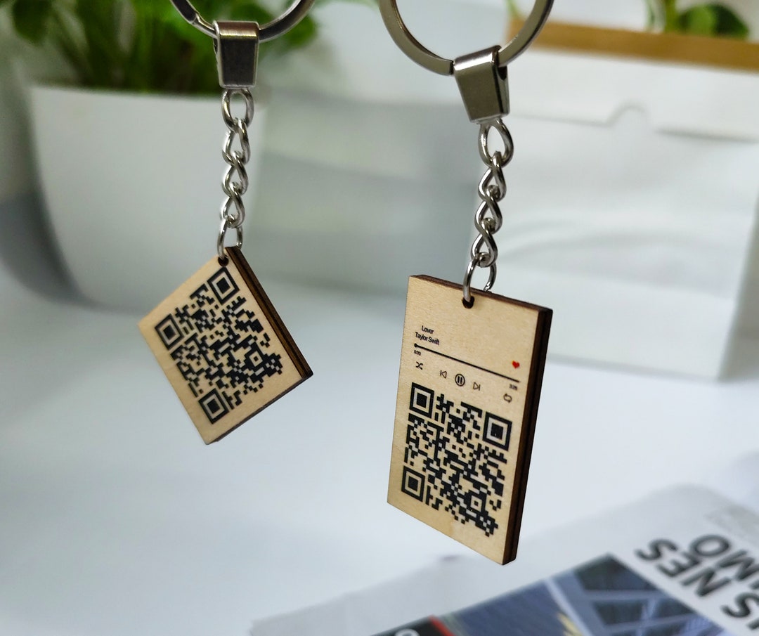 Personalized QR Code Keychain, Custom Music Code Keychain, Business ...