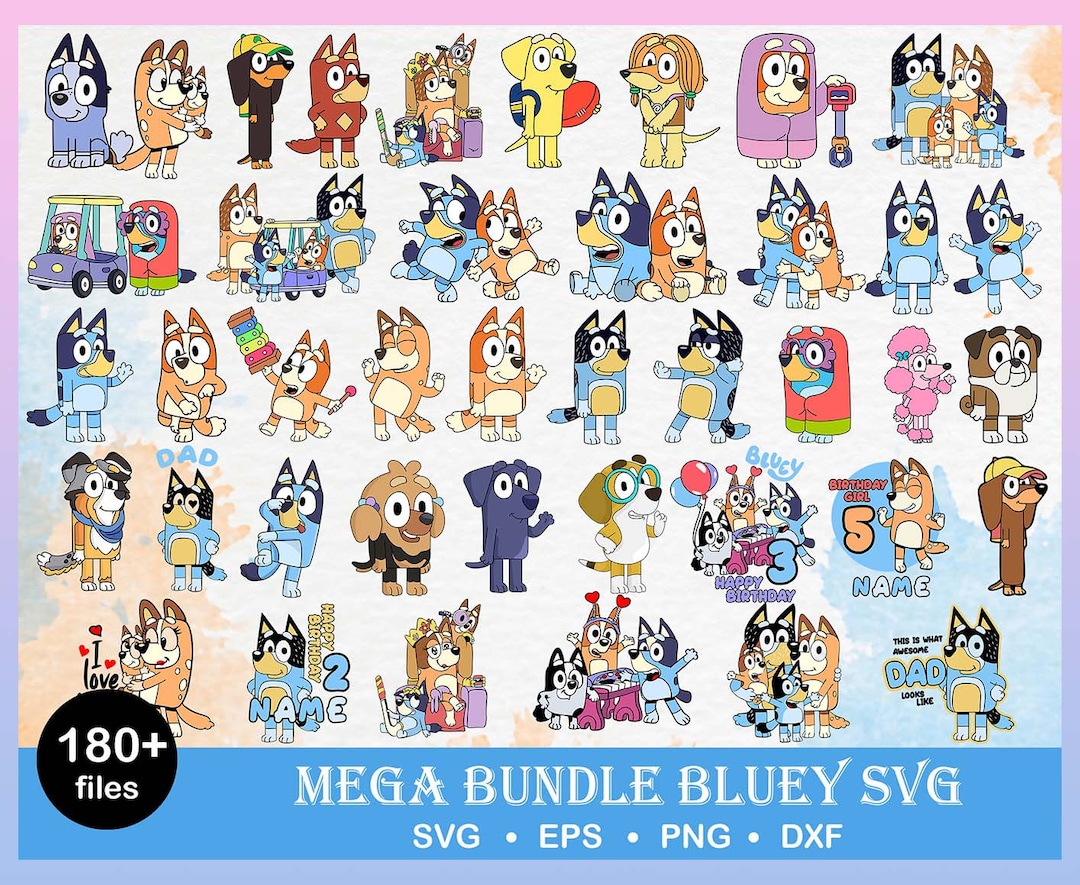 180 Bluey Svg, Bluey SVG Files, Bluey Png, Bluey Party, Svg Files, Png ...