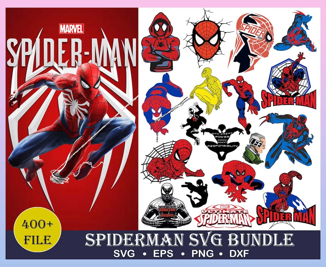 400 Spiderman Svg Bundle, Spiderman Svg, Avengers Svg, Super Hero Svg ...