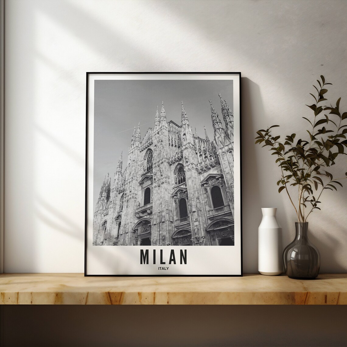 DIGITAL DOWNLOAD Milan Print, City Poster in Black and White | INSTANT ...