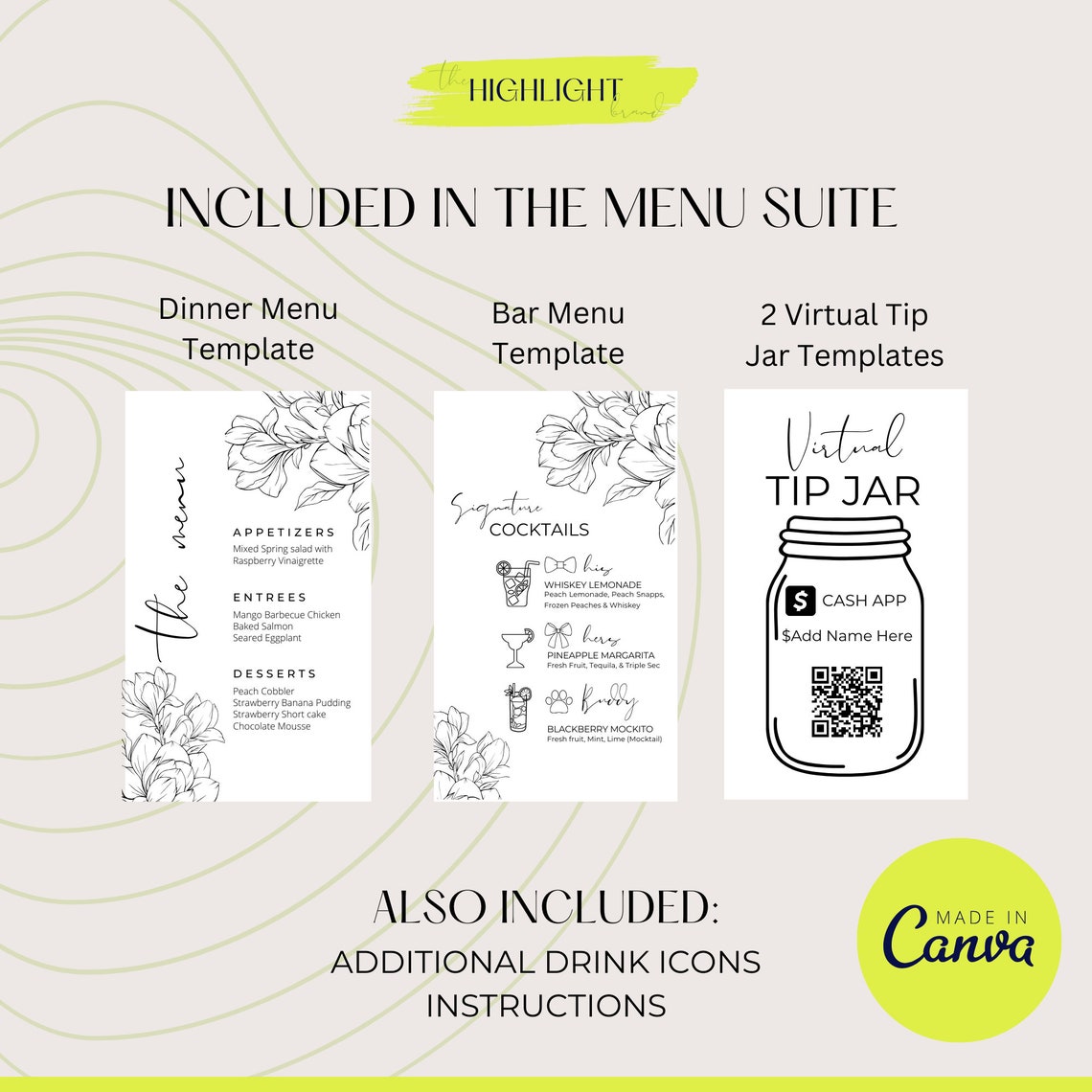 Wedding Menu Template Wedding Drink Menu Template Custom Bar Menu ...