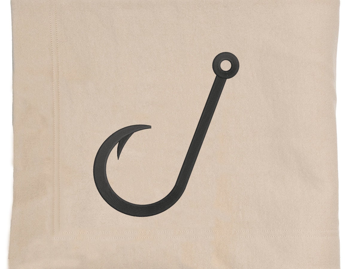 Embroidered Fishing Hook Design, Mini Fish Hook Machine Embroidery ...