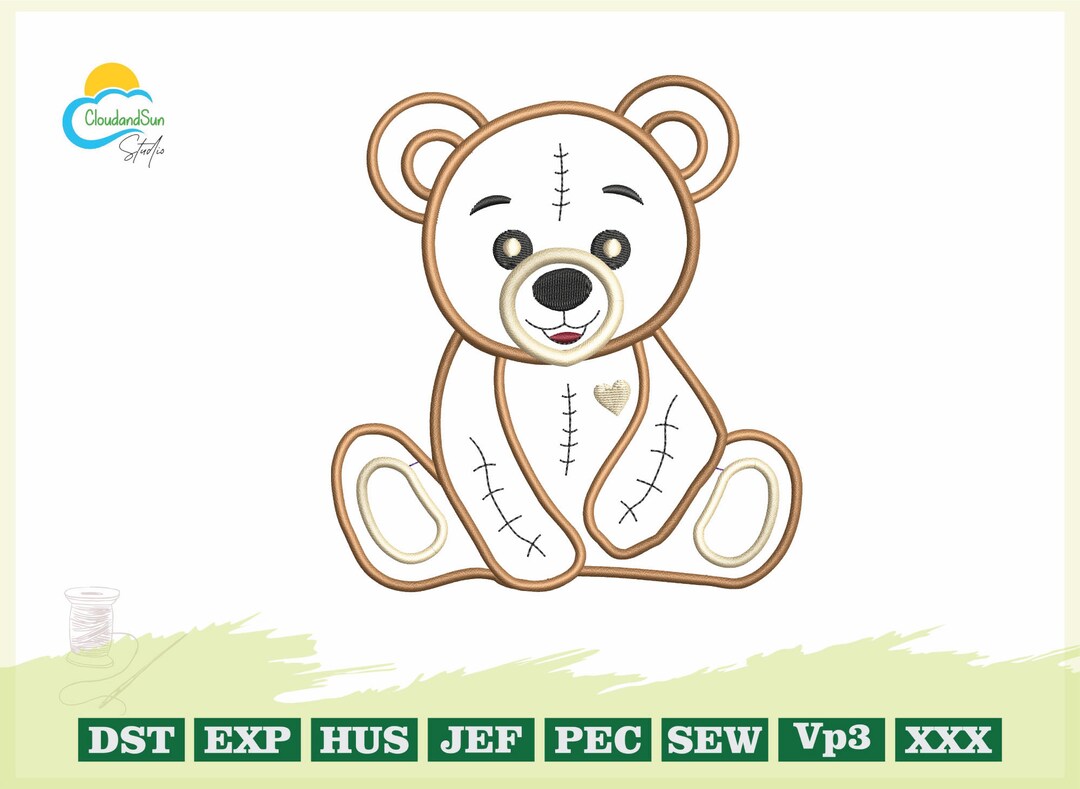Embroidered Baby Bear Designs, Teddy Bear Machine Embroidery, Forest ...