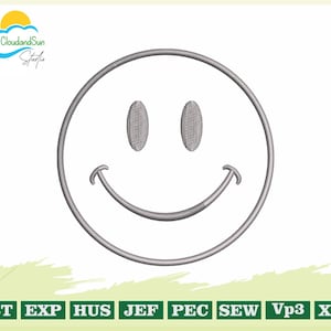 Smiley Face Embroidery Designs, Happy Face Machine Embroidery, Outline Face Embroidery Patterns ...