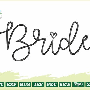 Bride Word Machine Embroidery, Bride Font Digital Embroidery Design ...