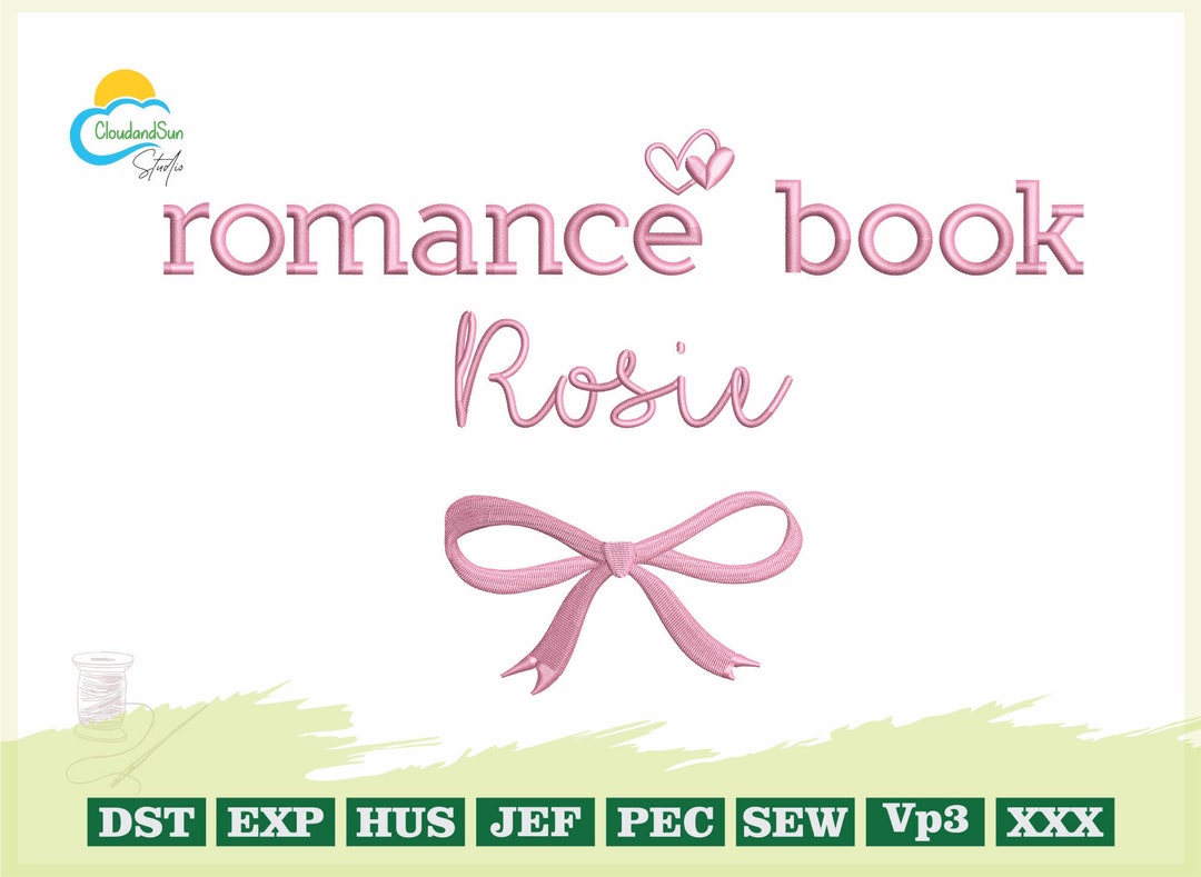 Custom Embroidery Digitizing, Embroidered Romance Book Designs, Bookish ...