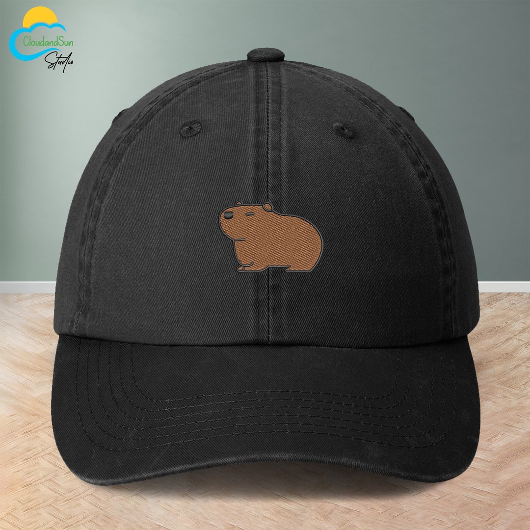 Embroidered Vintage Capybara Hat, Matching Summer Trucker Hat, 6 Panel ...