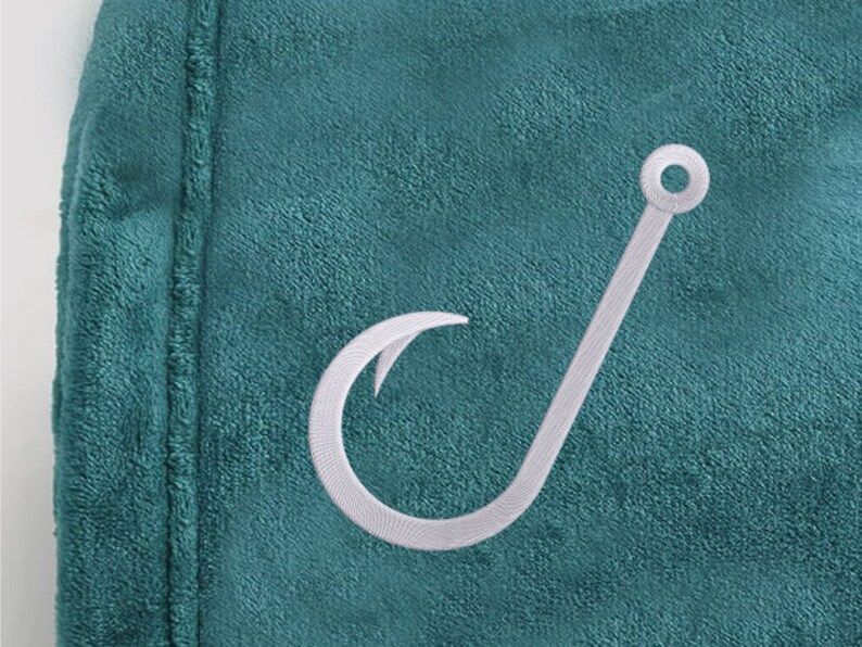 Embroidered Fishing Hook Design, Mini Fish Hook Machine Embroidery ...