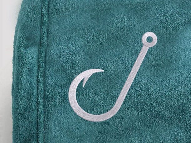Embroidered Fishing Hook Design, Mini Fish Hook Machine Embroidery ...