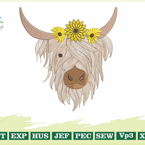 Highland Cow Embroidery - Etsy