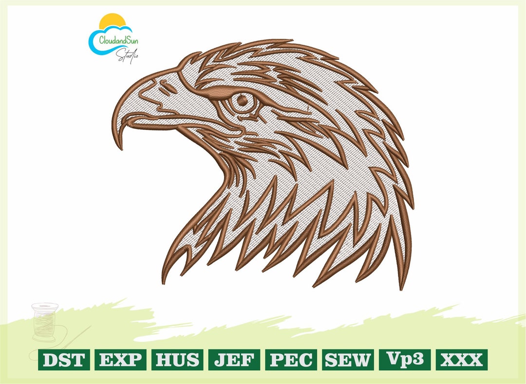 Eagle Embroidery Design, Eagle Head Embroidery Pattern Files, Eagle ...
