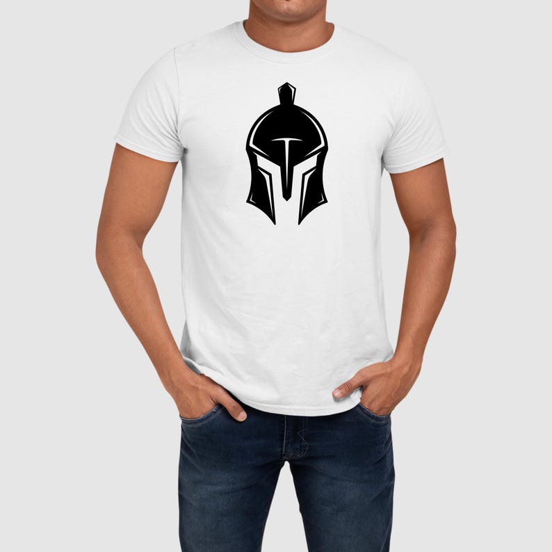 Spartan Helmet With Plume Png, Spartan Silhouette, Commercial Use ...