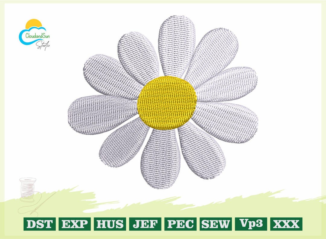Mini Daisy Flower Machine Embroidery File, Daisy Embroidery Flower ...