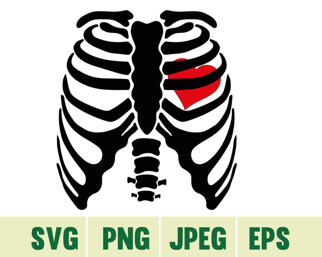 Rib Cage Svg, Heart Design PNG, Scalable Image for Baby or Adult ...