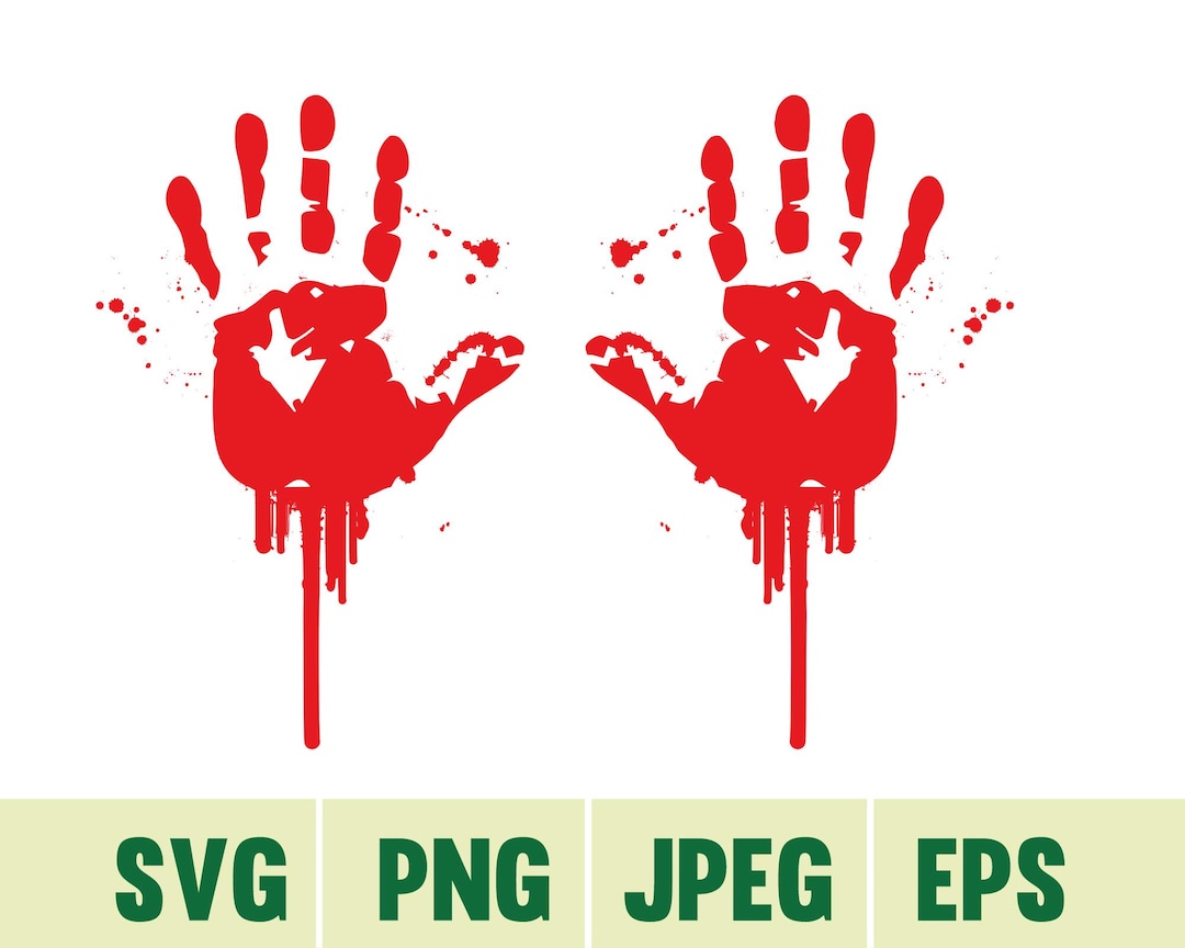 Bleeding Handprint Png, Bloody Hand Print Svg, Dripping Blood Handprint ...