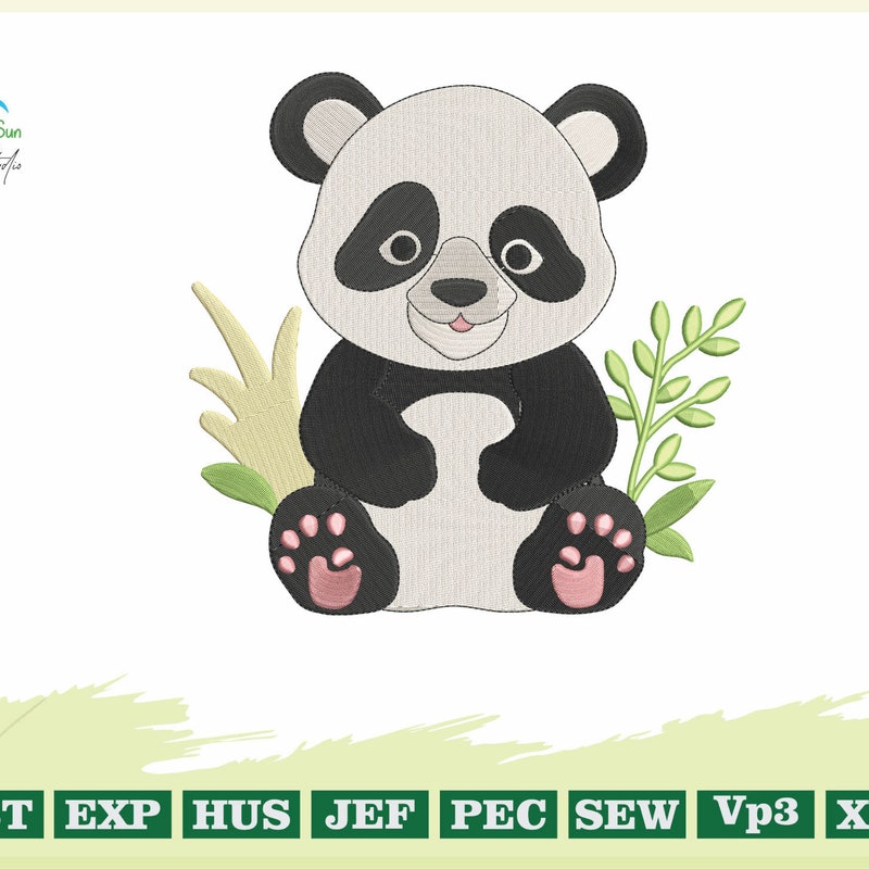 Panda Embroidery - Etsy