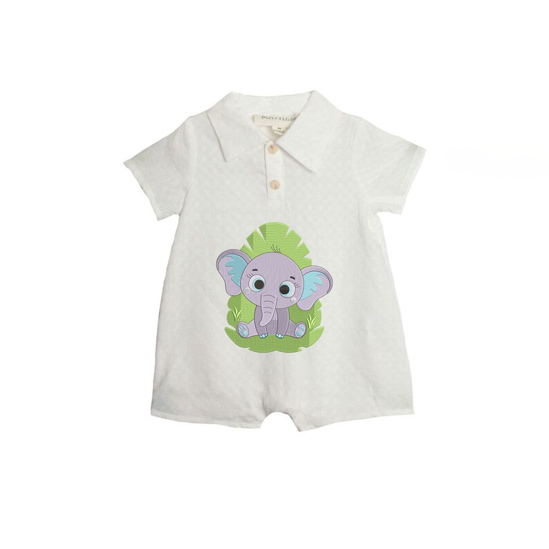 Cute Baby Elephant Machine Embroidery, Safari Animals Embroidery Design ...
