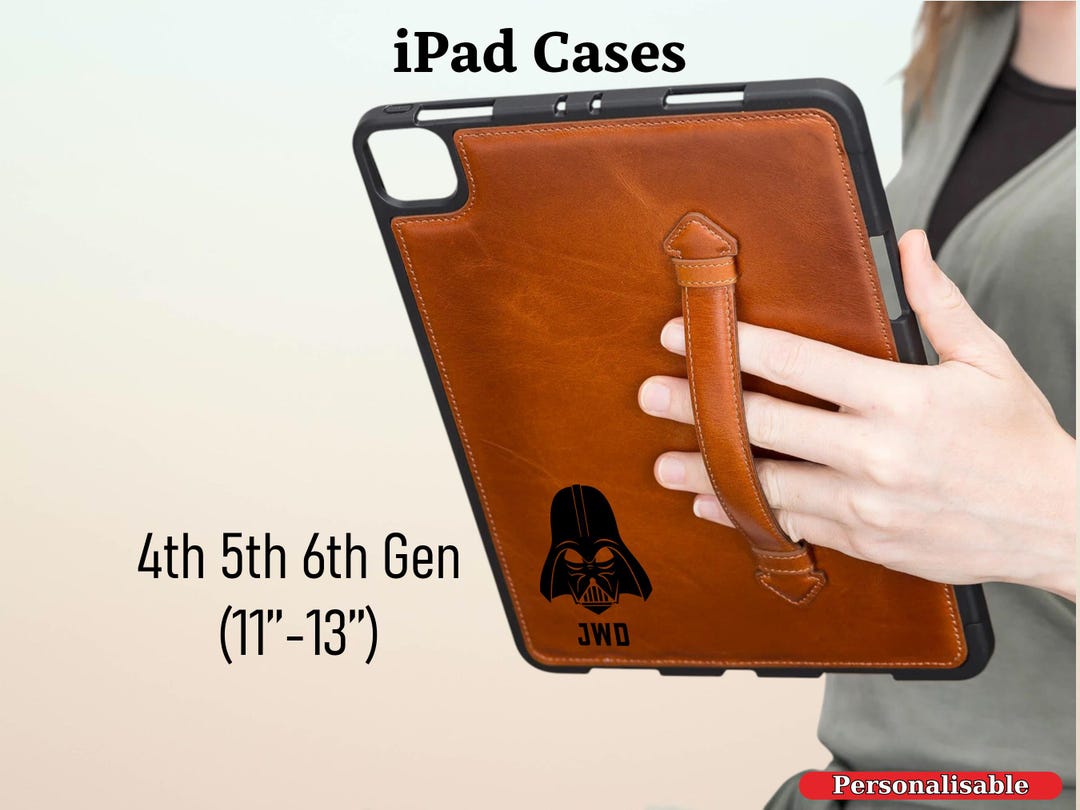 Personalized Leather iPad Case: Star Wars/trek Sleeve, Hand Strap - Etsy