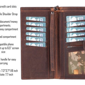 Personalized Leather Slim Phone Wallet Women, Leather Wallet Women ...