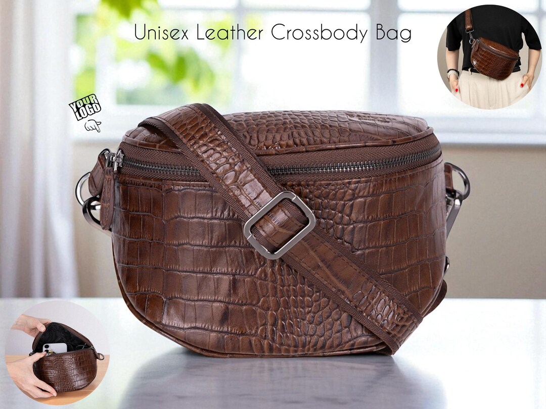 Croc-embossed Leather Fanny Pack: Handmade Crossbody Belt Bag - Etsy