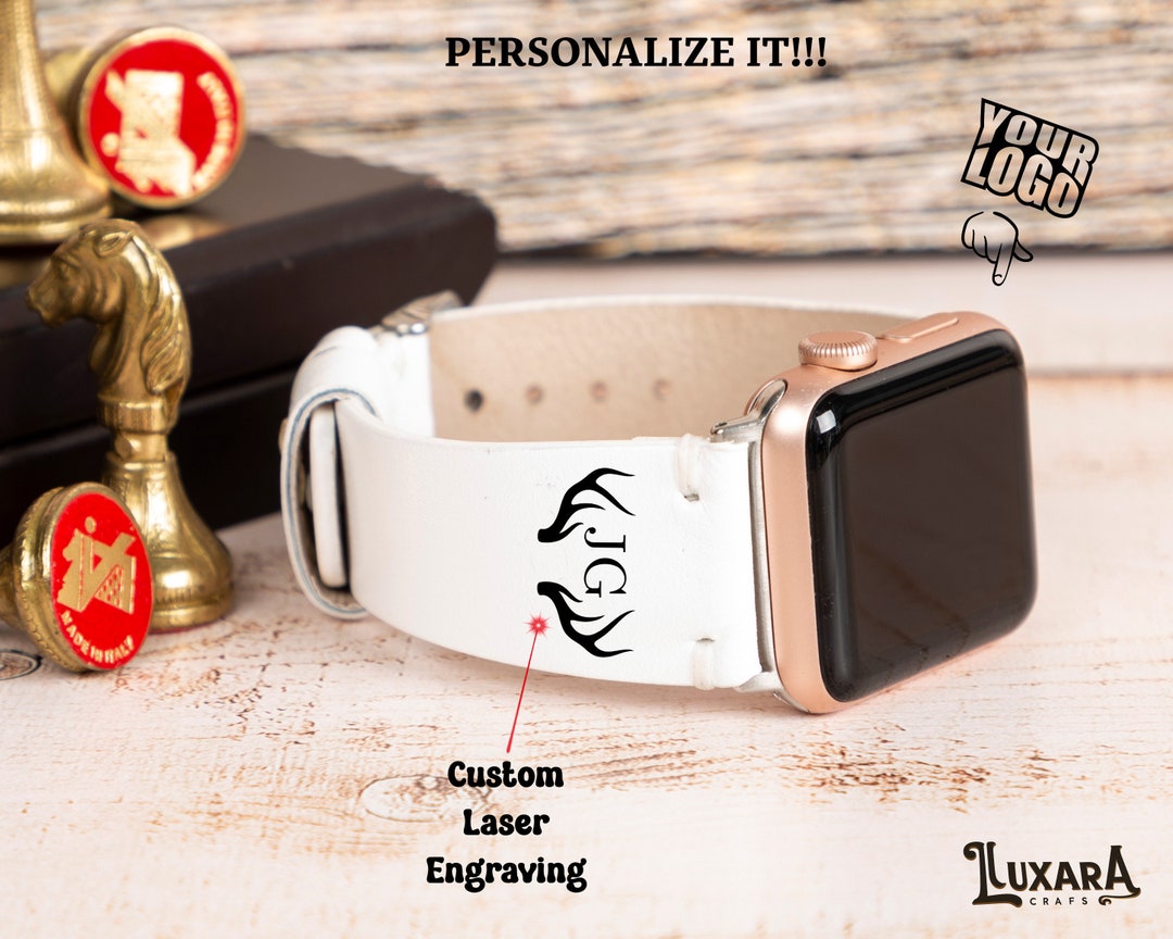 Personalized Leather Apple Watch Band, Custom Leather Watch Strap ...