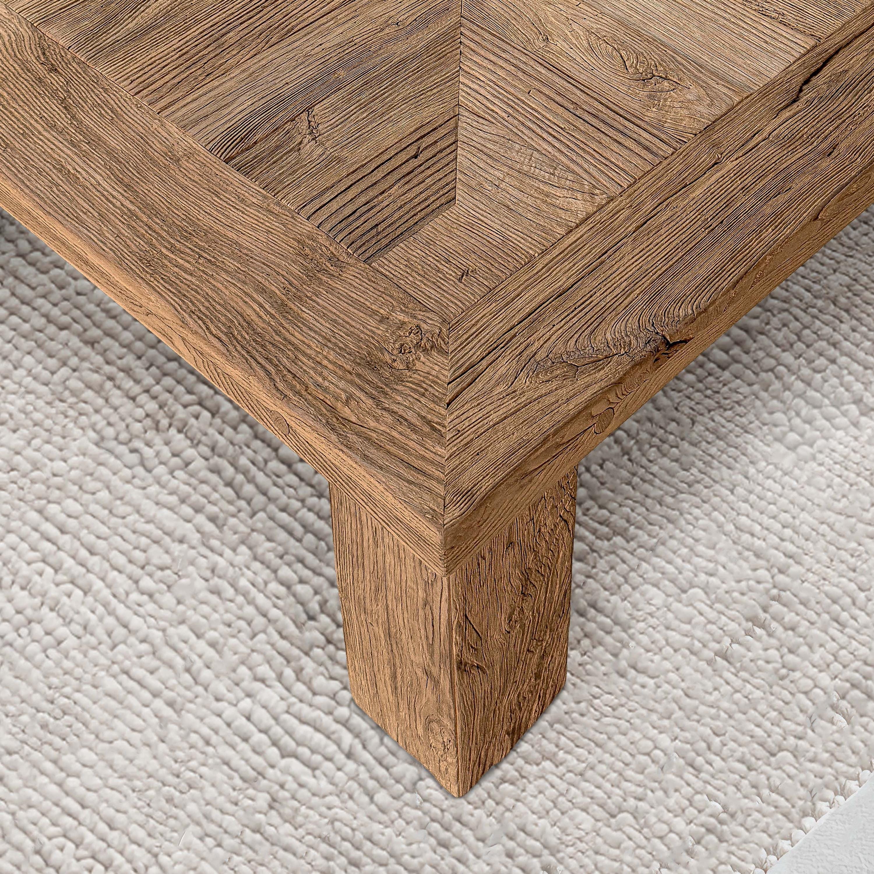 Rustic Square Coffee Table – Reclaimed Wood Farmhouse Design - Custom ...