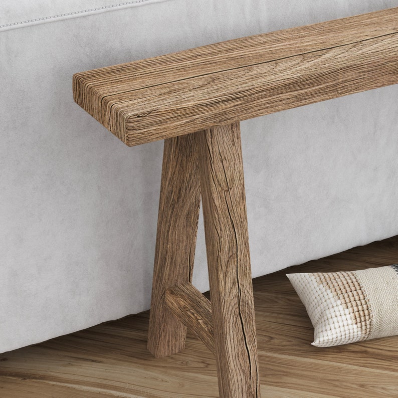 Antique Rustic Skinny Bench Wood Bench Reclaimed Wood Seating Vintage ...