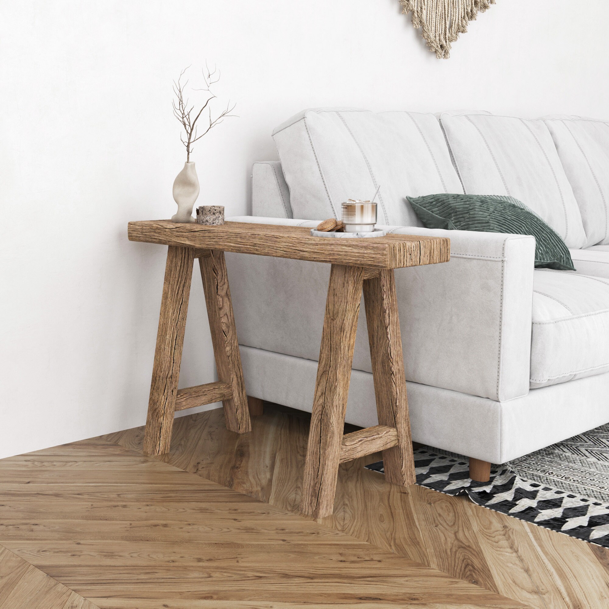 Antique Rustic Skinny Bench Wood Bench Reclaimed Wood Seating Vintage ...