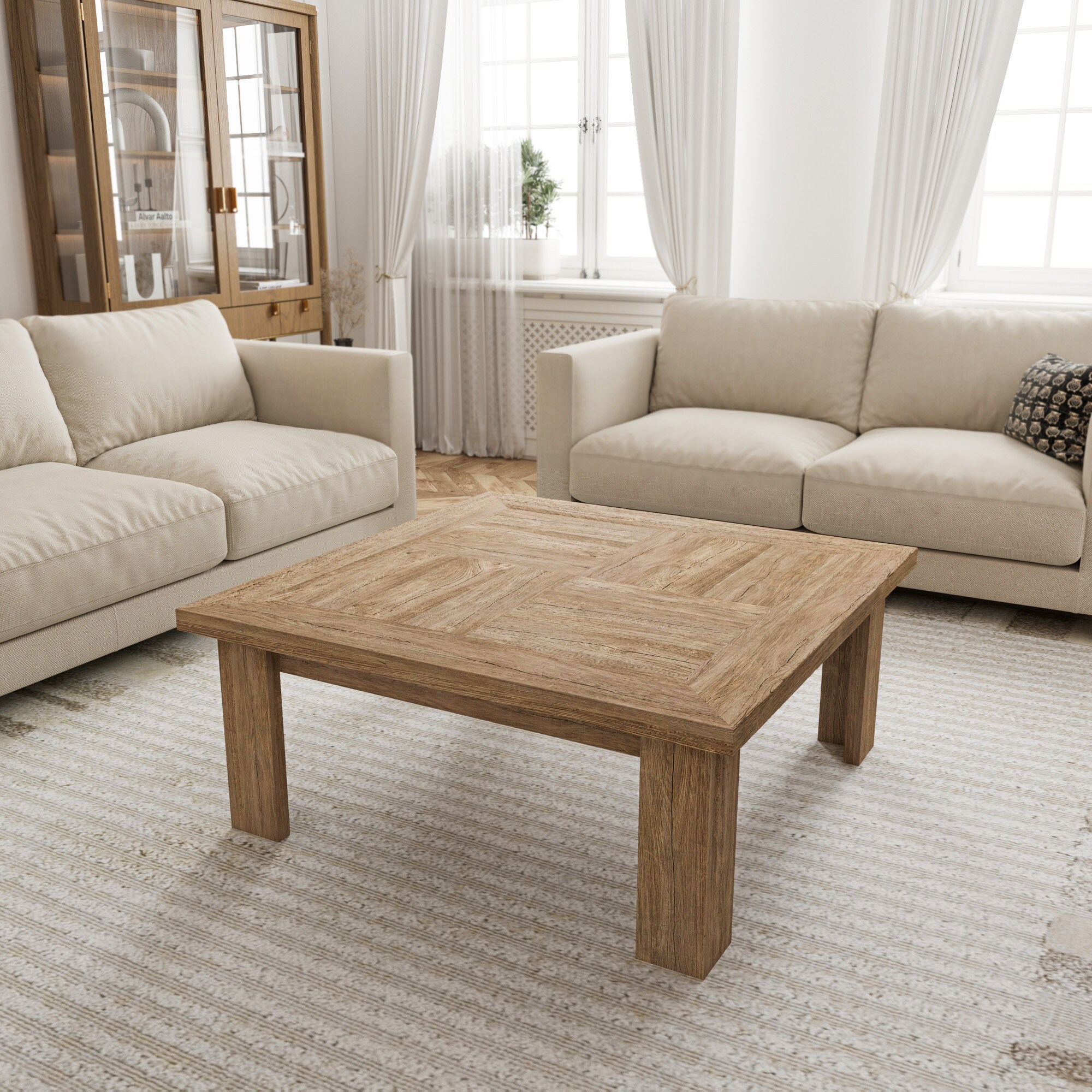 Rustic Square Coffee Table reclaimed Wood Coffee Table Large Square ...