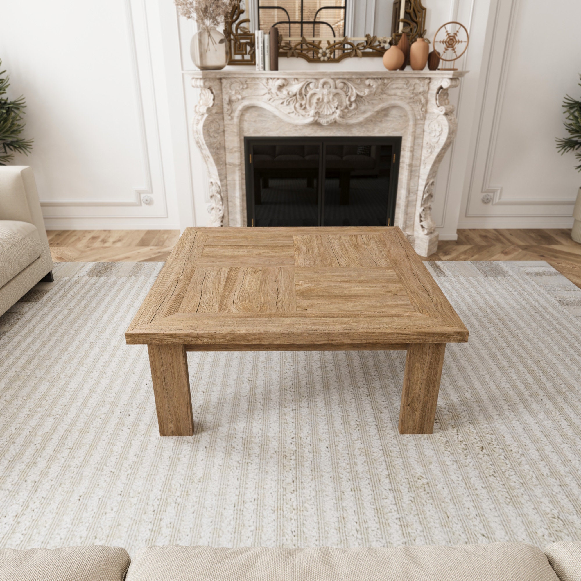 Rustic Square Coffee Table reclaimed Wood Coffee Table Large Square ...