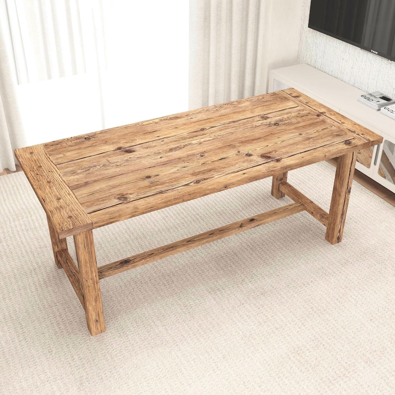 Reclaimed Wood Dining Table: Rustic Furniture - Solid Tabletop - Etsy