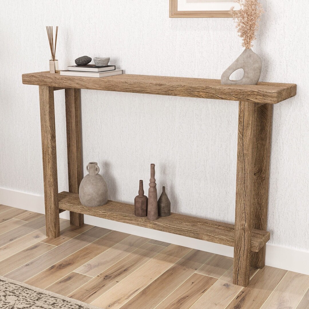 Entryway Console Rustic Console Table Reclaimed Wood Console Table ...
