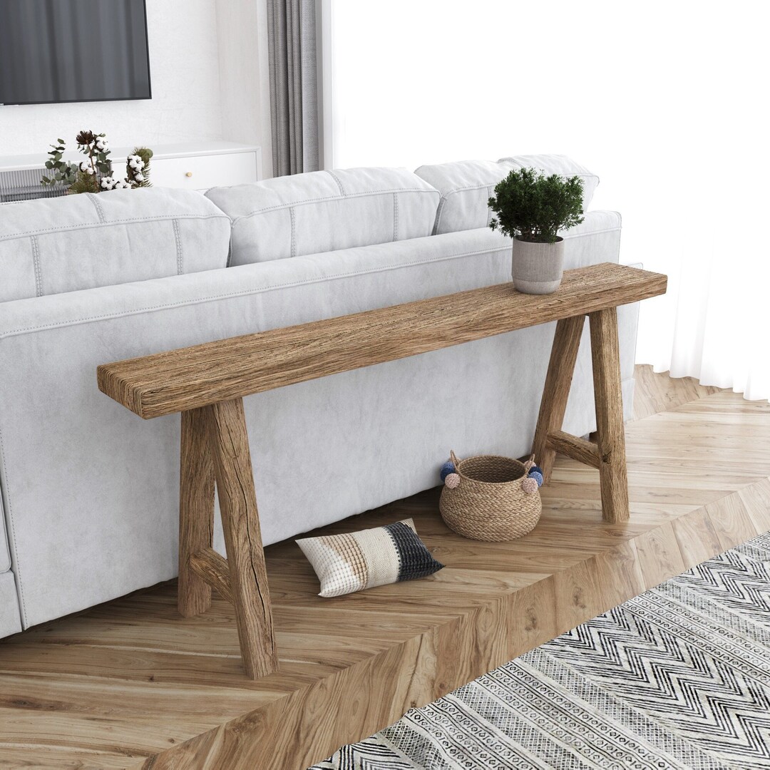 Antique Rustic Skinny Bench - Wood Bench - Reclaimed Wood Seating ...