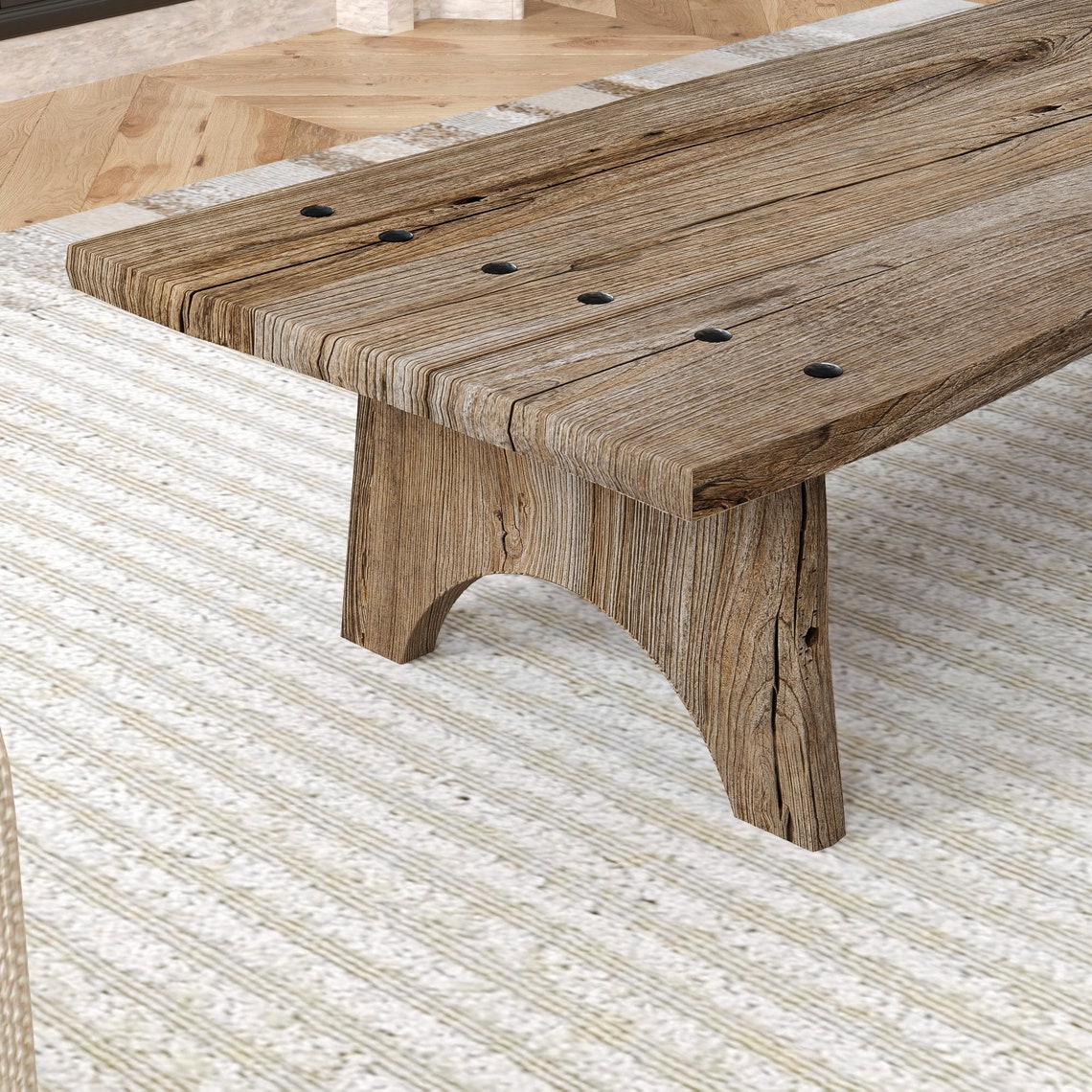 Long Coffee Tables in Rustic Style Reclaimed Wood Coffee Table Wood ...