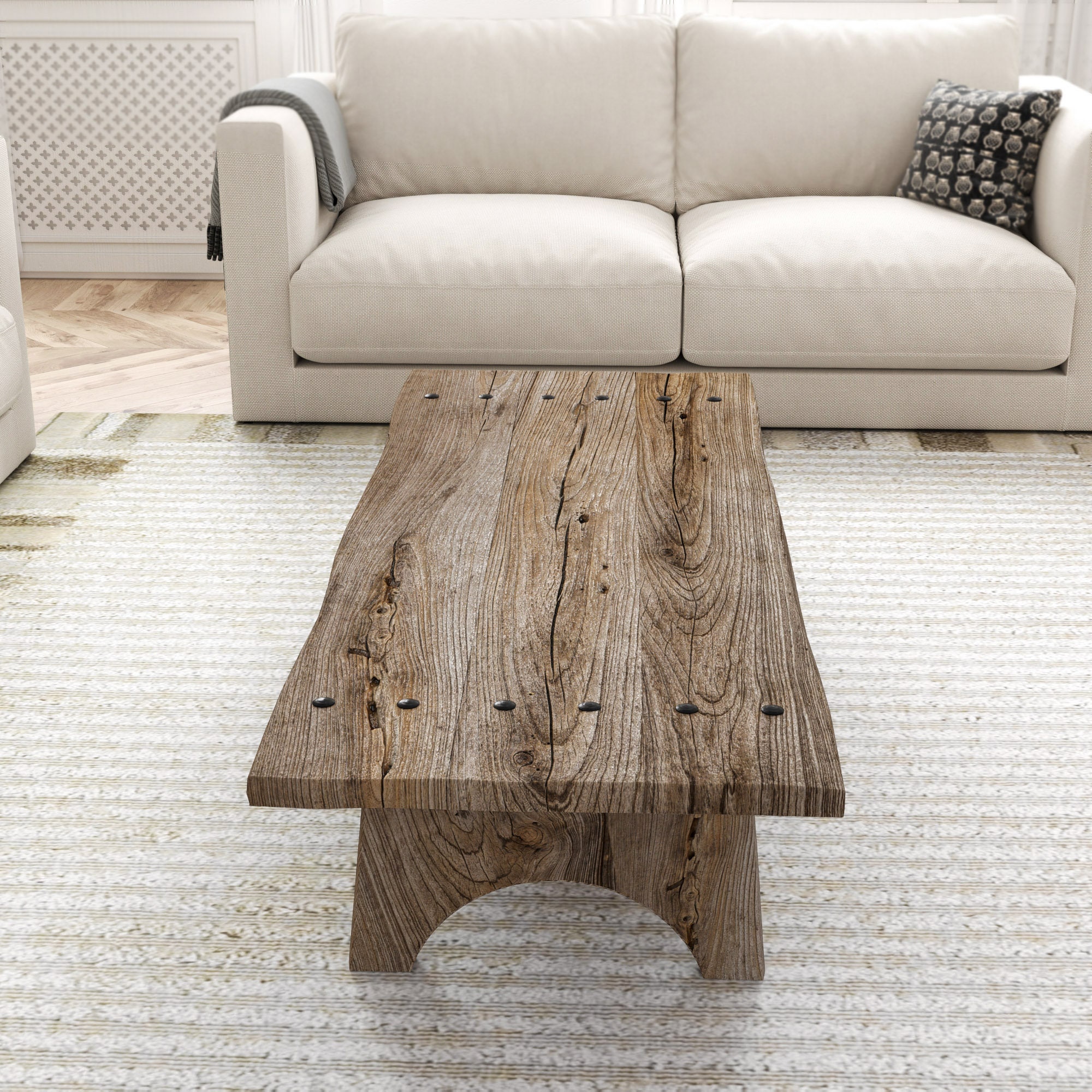 Long Coffee Tables in Rustic Style Reclaimed Wood Coffee Table Wood ...