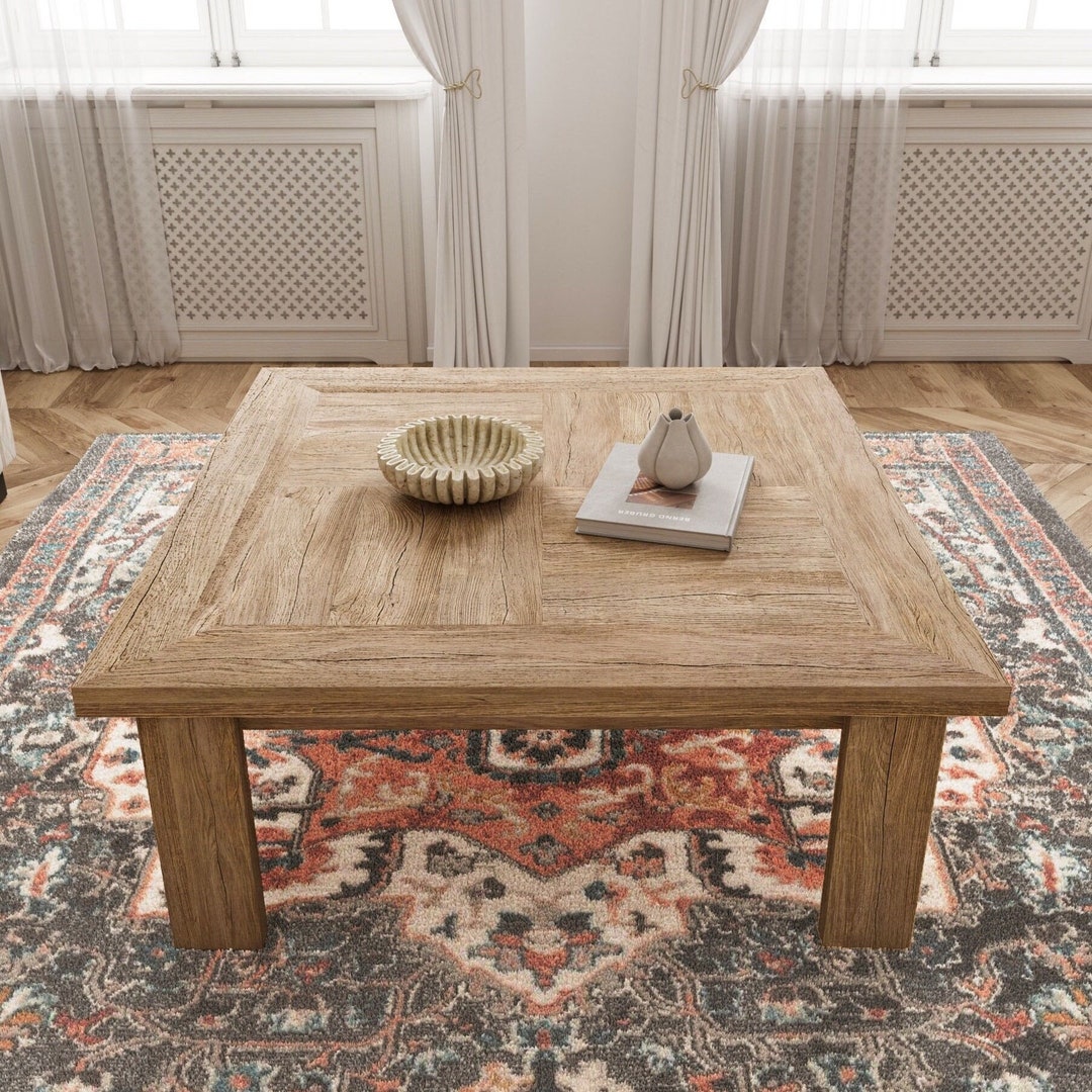 Rustic Square Coffee Table – Reclaimed Wood Table – Large Farmhouse ...