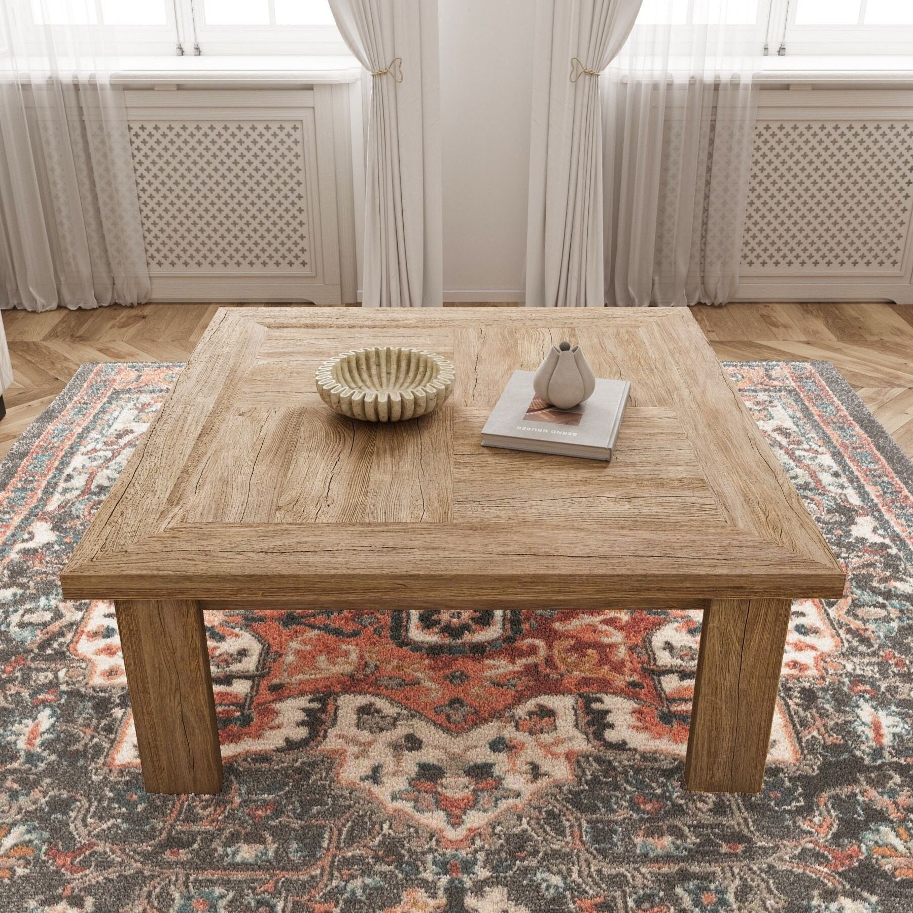 Rustic Square Coffee Table reclaimed Wood Coffee Table Large Square ...