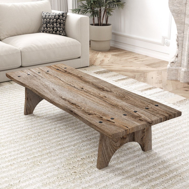 Long Coffee Tables in Rustic Style Reclaimed Wood Coffee Table Wood ...