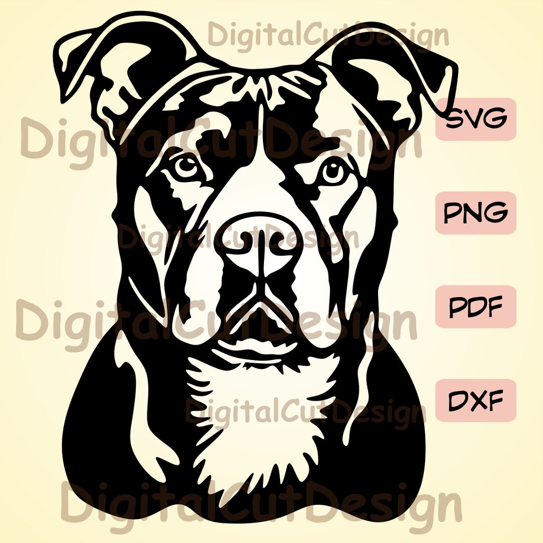 American Pit Bull SVG, Dog Dxf Cut File, Pet Svg for Cricut, Dxf for ...