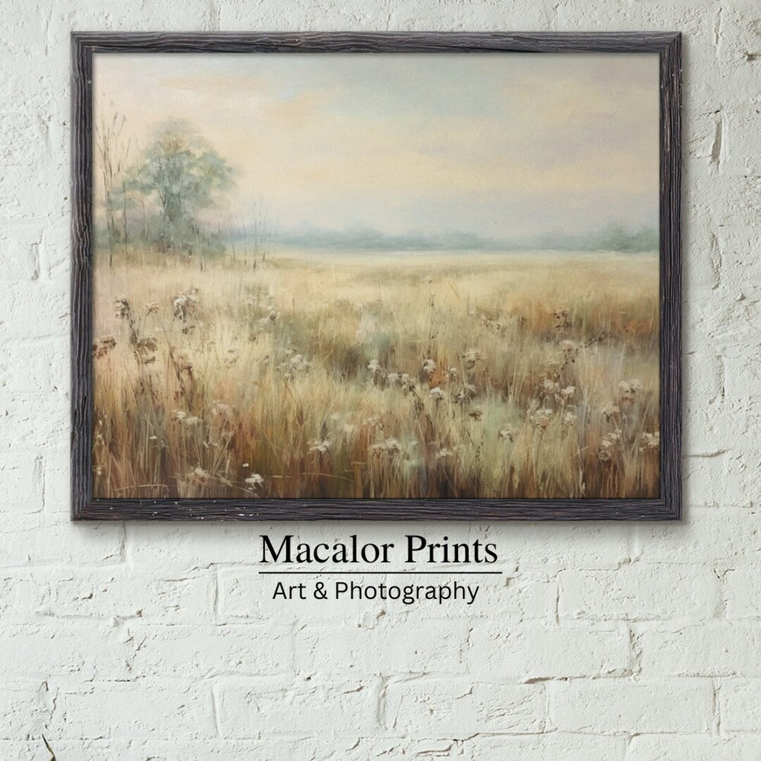 Printable Meadow Grass Field Landscape Wall Art Print | Digital ...