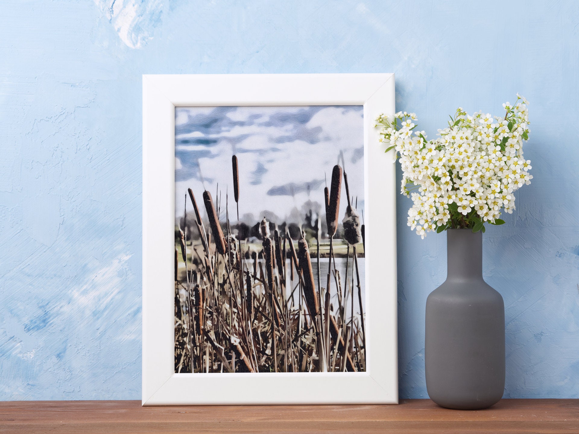 Printable Cattails Wall Art Print | Digital Download | Landscape Living ...