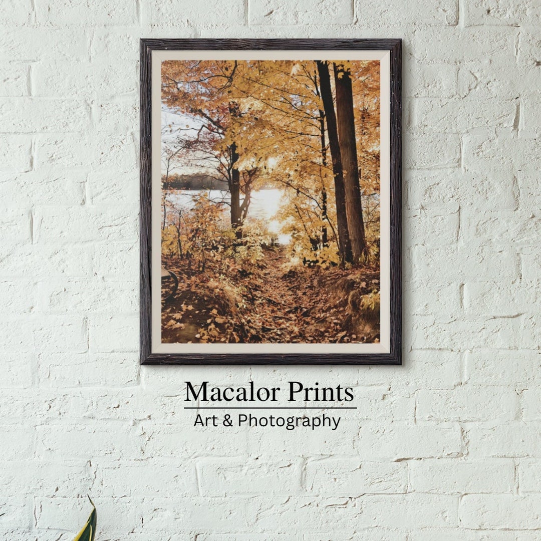 Printable Fall Lake Foliage Wall Art Print | Digital Download ...