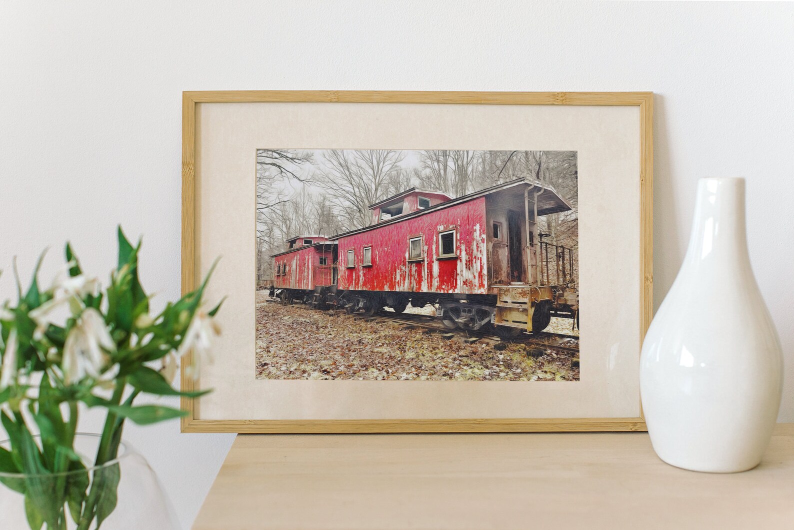 Printable Vintage Red Train | Downloadable Artwork | Railroad Wall Art ...