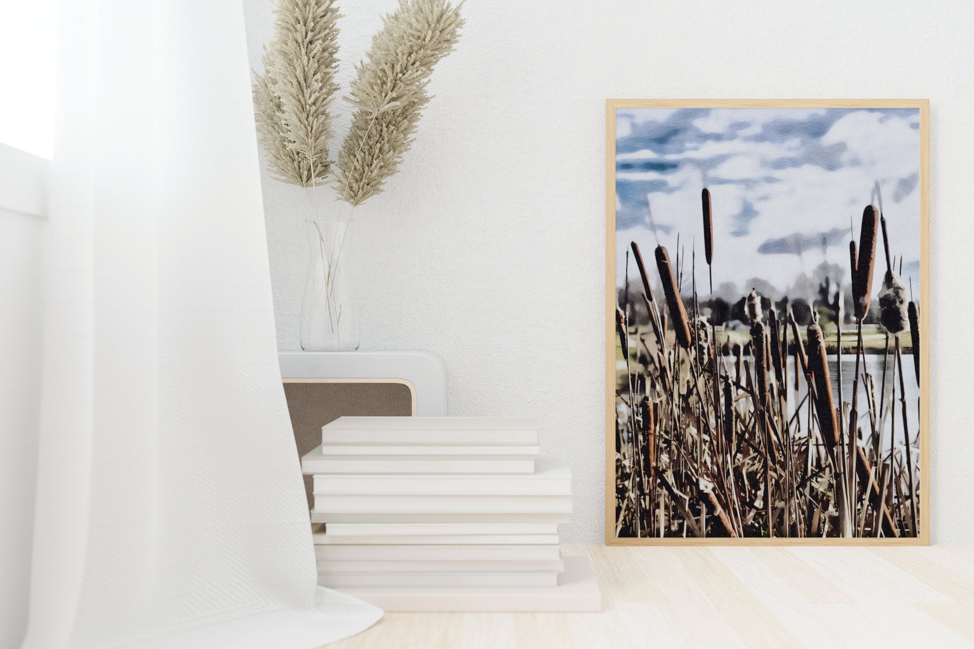 Printable Cattails Wall Art Print | Digital Download | Landscape Living ...