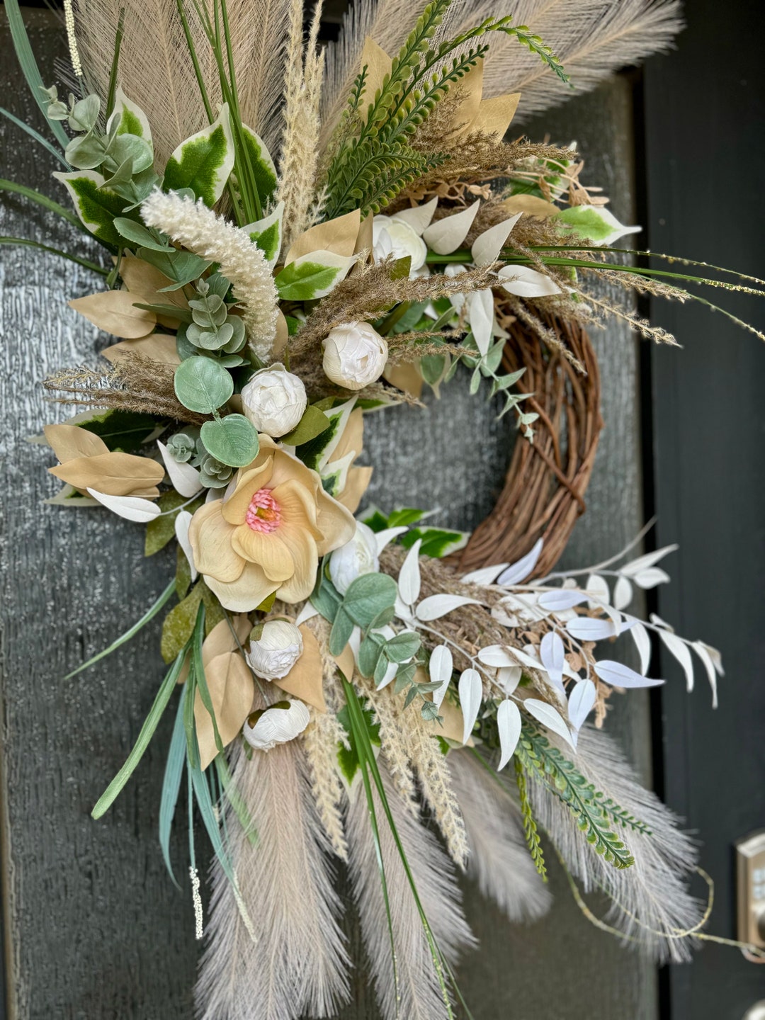 Everyday Wreath Fall Boho Grapevine Wreath Cottage Style Wedding Decor ...