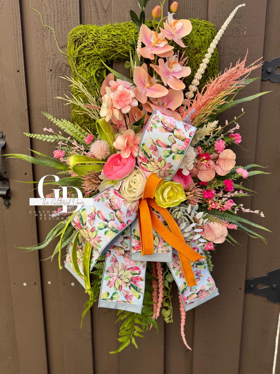 Spring Moss Wreath for Front Door Spring Elegant Decor Floral Wreath ...