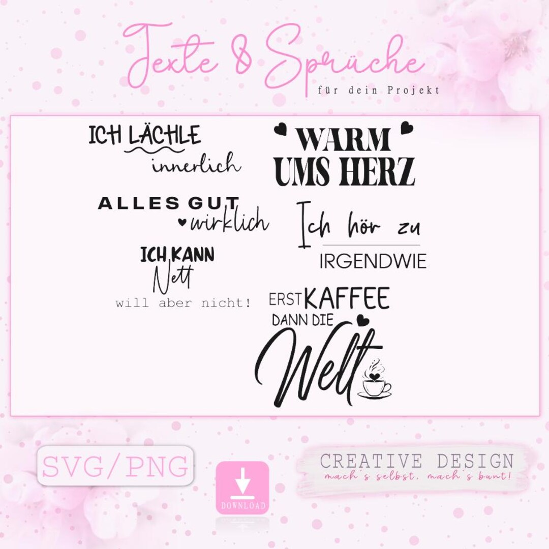 Text Templates SVG PNG | Digital Download | DIY Graphic Design ...